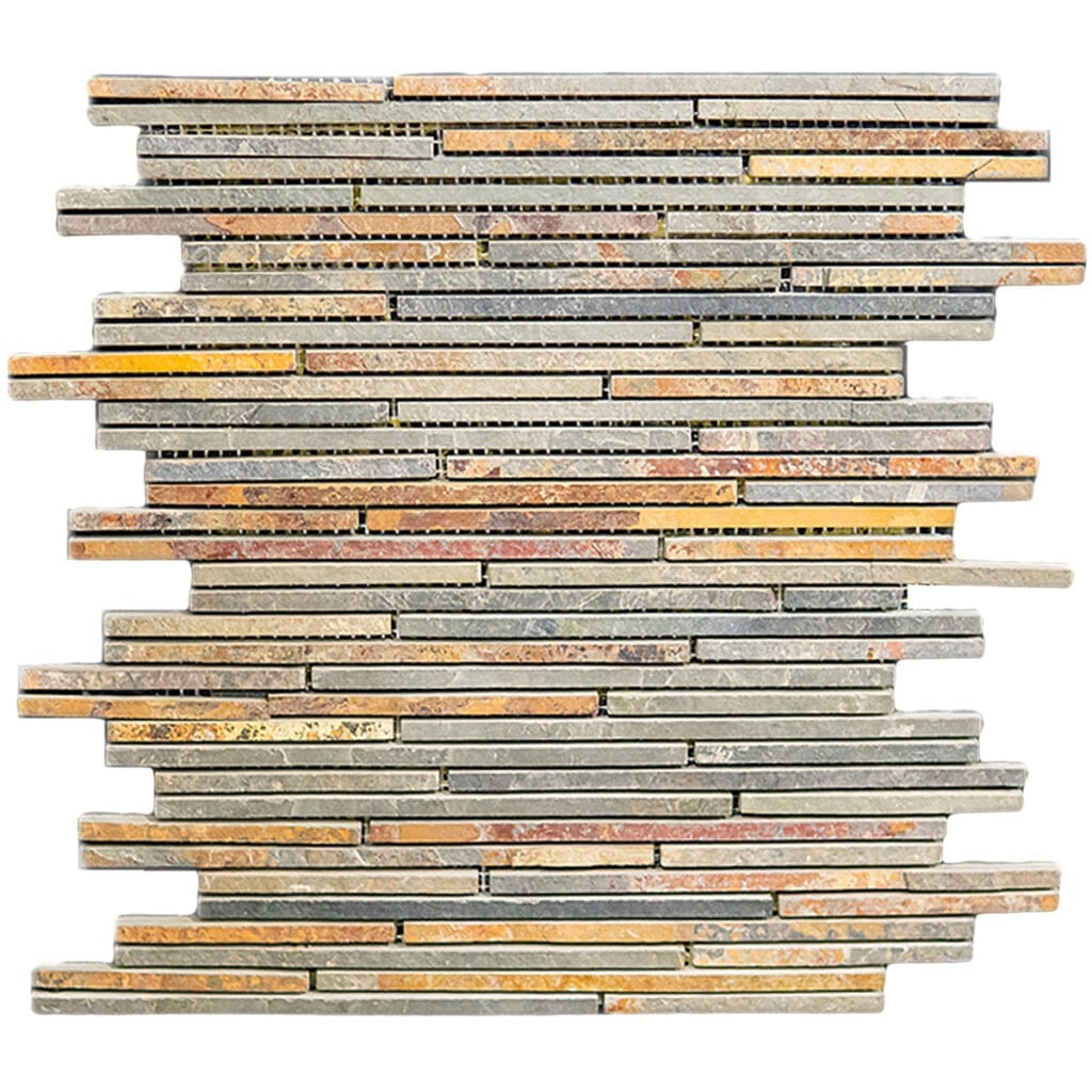 RIBBON STONE CINA MULTI/BRONZE 12"X12"