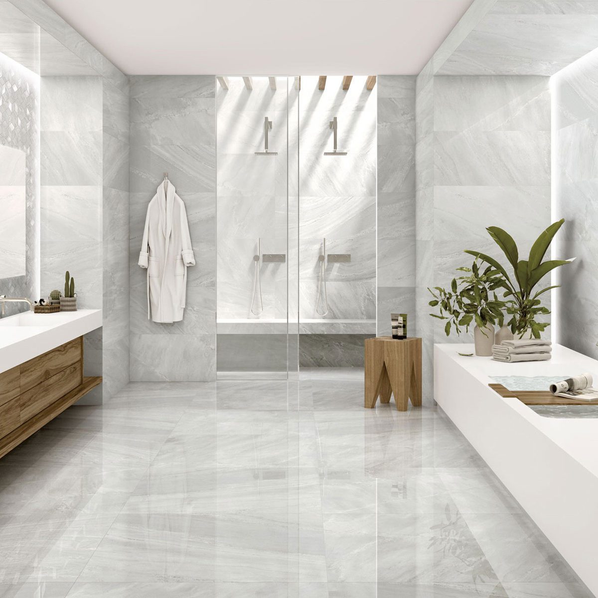 SELECTA CARRARA WHITE GLOSSY 16"X48"